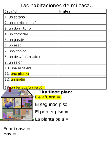 MI CASA - Lessons for describing the home in Spanish | Teaching Resources