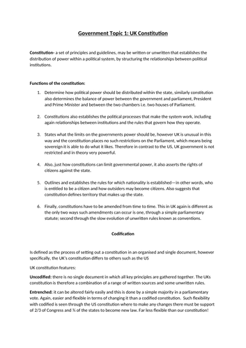 A Level Politics - FULL Paper 2 Booklet | Teaching Resources