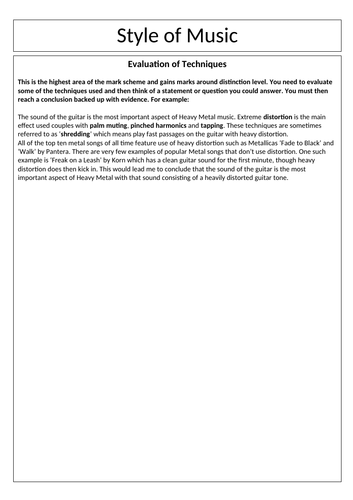 BTEC Level 1/2 Tech Award in Music Practice - Component 1 Complete ...