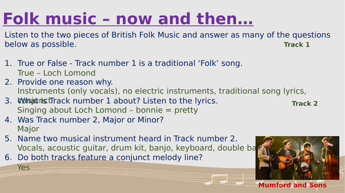 KS3 Folk Music SOW - Focus on Wellerman | Teaching Resources
