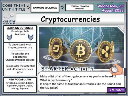 Cryptocurrencies Blockchain + Bitcoin | Teaching Resources