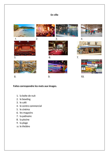 En ville / In town / Places in a town | Teaching Resources