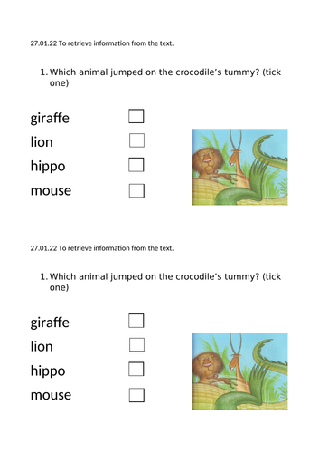 The Selfish Crocodile Reading Unit Y1/YR | Teaching Resources