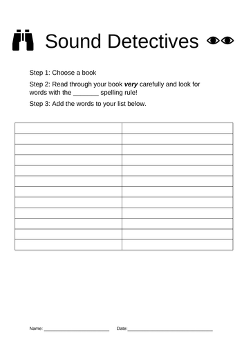 Sound Detectives Worksheet | Teaching Resources