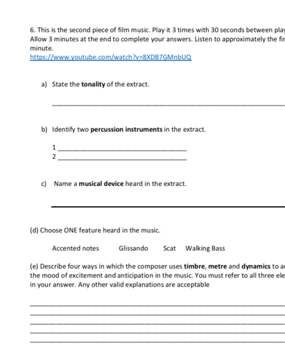 WJEC GCSE Music Practice Papers A, B and C | Teaching Resources