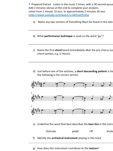 WJEC GCSE Music Practice Papers A, B and C | Teaching Resources