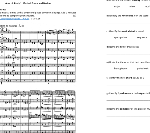WJEC GCSE Music Practice Papers A, B and C | Teaching Resources