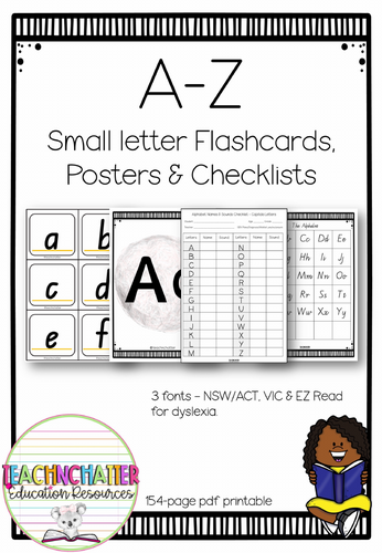 Alphabet Flashcards and Posters with Teacher Checklists | Teaching ...