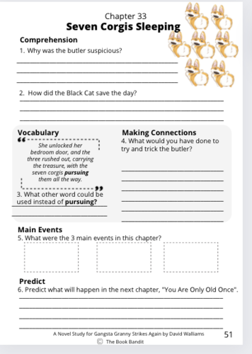 Gangsta Granny Strikes Again Novel Study and Comprehension Questions ...