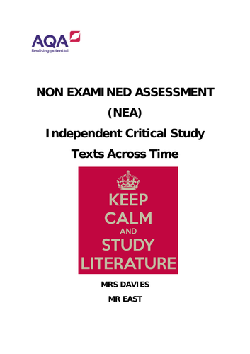 A-Level English Literature - NEA Planning Bundle | Teaching Resources