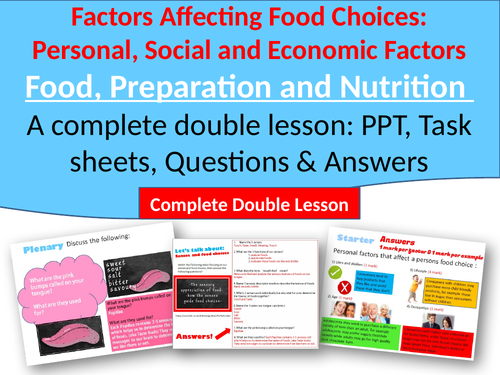 Factors Affecting Food Choices | Teaching Resources