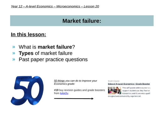 Market failure (AS-level Economics) | Teaching Resources