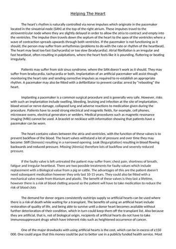 Helping the Heart | Teaching Resources