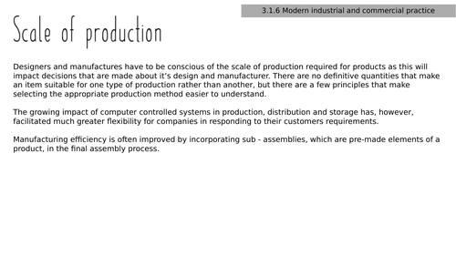 AQA A Level Design and Technology Modern industrial and commercial ...