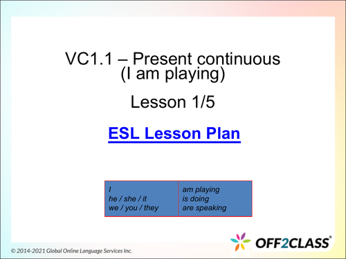 The Present Continuous Tense: A Free ESL Lesson Plan | Teaching Resources