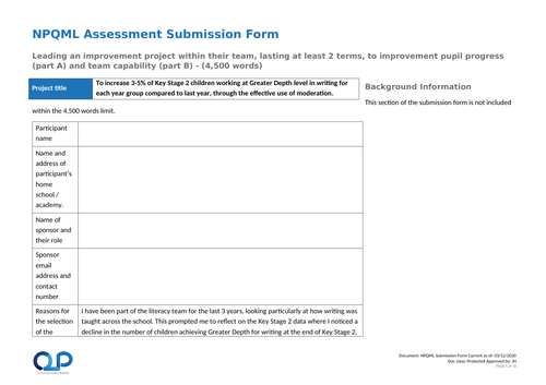 NPQML Final Assessment and Feedback 2021/22 | Teaching Resources