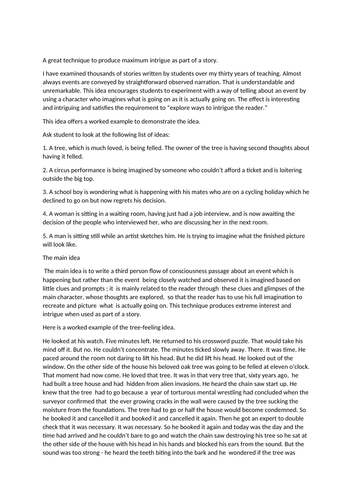 Another way to narrate an event to intrigue the reader | Teaching Resources