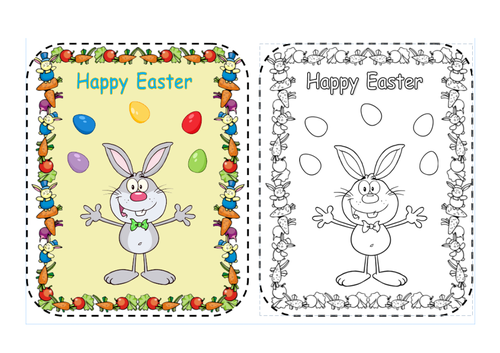 2 Easter Cards to Colour and Make EYFS KS1 | Teaching Resources