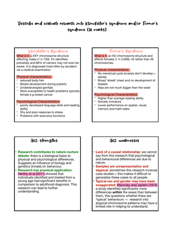 A LEVEL PSYCHOLOGY - GENDER 16 MARK ESSAY PLANS (AQA) | Teaching Resources