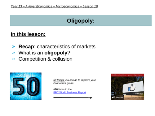Oligopoly (A-level Economics) | Teaching Resources