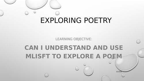 Poetry for Grade 7-9 Lesson 1-12 | Teaching Resources