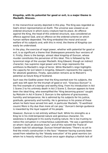 Sample Macbeth Essays and an Essay Plan | Teaching Resources