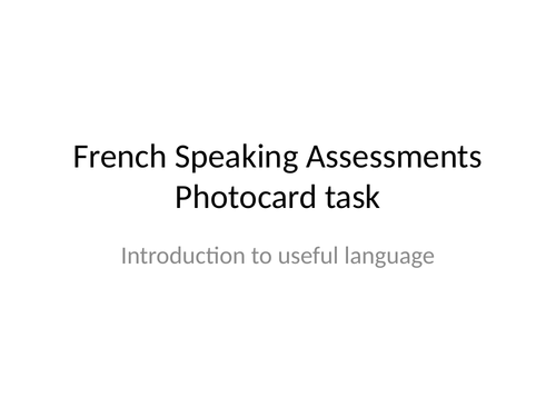 French Speaking Card Practice | Teaching Resources