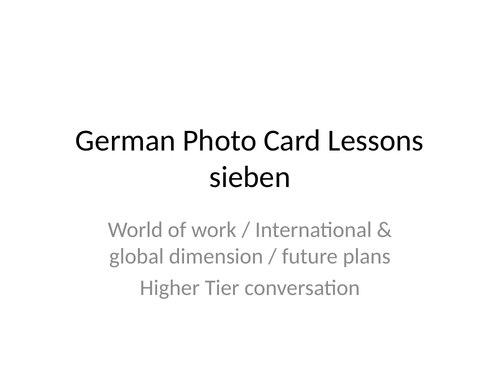 German GCSE photocard practice | Teaching Resources