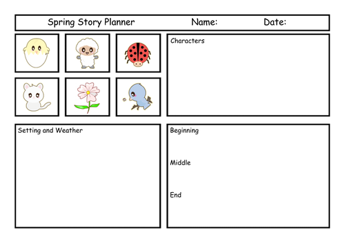 Spring Story Planning Sheets for KS1 | Teaching Resources