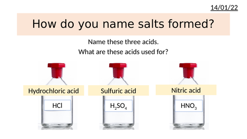 7.20 / C5 Acids and Alkali - Neutralisation - Making salts - Required ...
