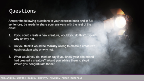 Frankenstein Playscript SoW KS3 English (Philip Pullman version ...