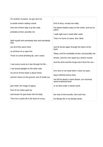 War Poetry (FULL UNIT) | Teaching Resources