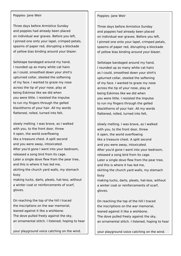 War Poetry (FULL UNIT) | Teaching Resources