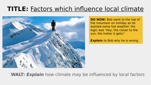 CIE A Level Geography Atmosphere and Weather Lesson 4: Factors which ...