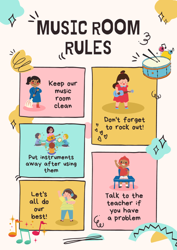 Music Room Decor - Rules Sheet | Teaching Resources