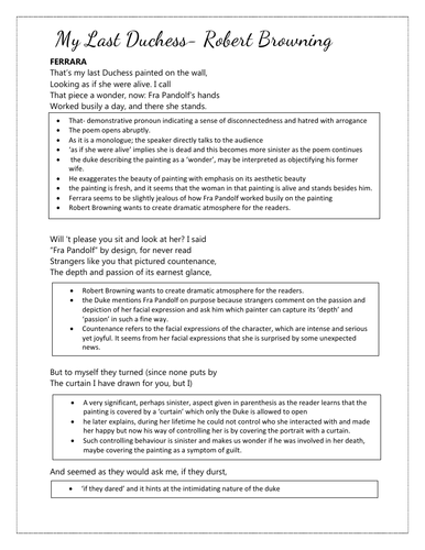 My last Duchess | Teaching Resources