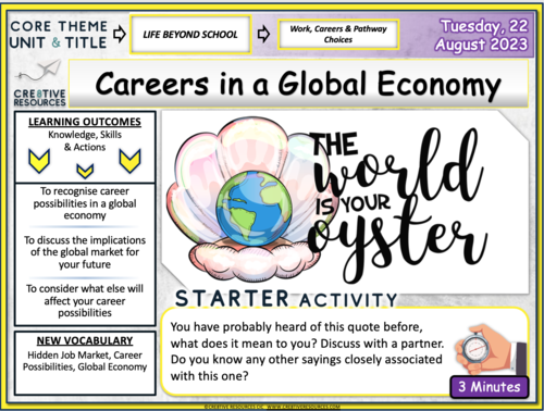 Careers in Global economy | Teaching Resources