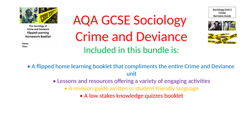 AQA GCSE Sociology Crime and Deviance Unit Bundle | Teaching Resources