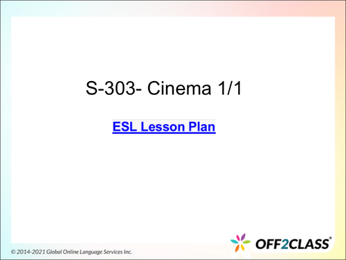 A Free ESL Lesson Plan on Cinema | Teaching Resources