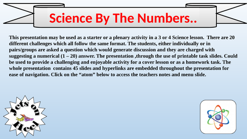 Science by the numbers | Teaching Resources