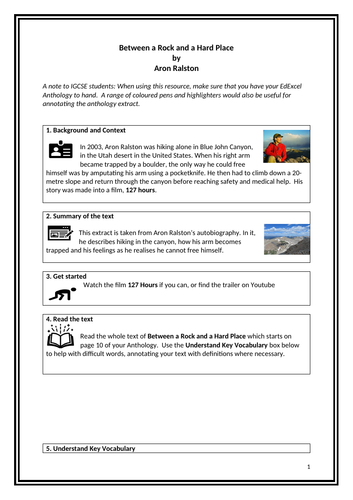 Between a Rock and a Hard Place: Workbook with answers | Teaching Resources