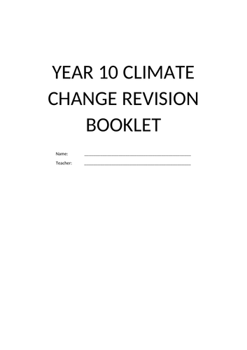 AQA GCSE Climate change revision booklet | Teaching Resources AQA GCSE Climate change revision booklet | Teaching Resources