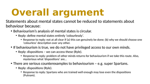 Level Philosophy Behaviourism FULL SoW & LESSONS | Teaching Resources