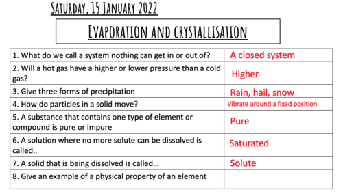 Filtration, evaporation | Teaching Resources
