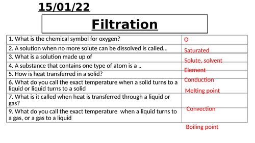 Filtration, evaporation | Teaching Resources