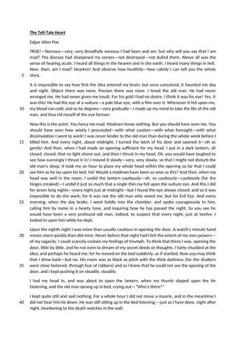 The Tell Tale Heart | Teaching Resources