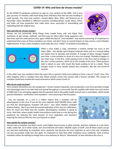 COVID-19: Why and how do viruses mutate? | Coronavirus Reading ...