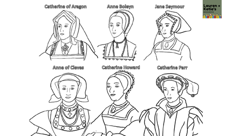 Henry VIII Wives Colouring Sheet | Teaching Resources