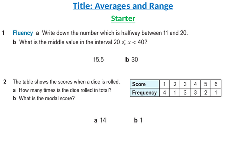 Interpreting and Representing Data (GCSE-Higher) | Teaching Resources