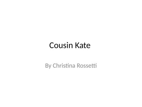 Cousin Kate | Teaching Resources